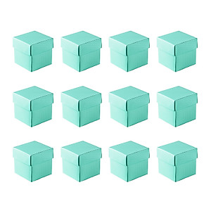 Mini Small Square Cube Robin's Egg Blue Gift Boxes with Lids for Party Favors, Decoration, Weddings, Birthdays, and more. 2" x 2" x 2" in Size. (10 Pack)