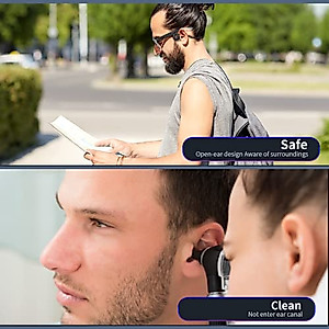 PASONOMI Bone Conduction Headphones-Open Ear Headphone Wireless-Sport Bluetooth Headphone with Microphones Wireless Earphones for Running Gym Hiking Cycling