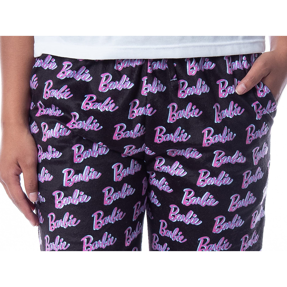 Mattel Womens' Barbie Logo All Over Print Loungewear Sleep Pajama Pants (M)