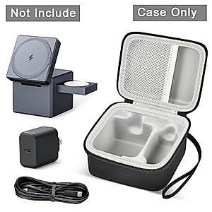 PAIYULE Case Compatible with Anker 3-in-1 Cube MagSafe Charger 15W Max Fast Charging Stand, Power Station Storage Holder for USB-C Cable (Box Only) Black