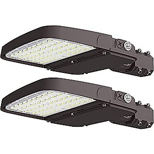CINOTON LED Parking Lot Lighting with Dusk to Dawn Photocell, Commercial LED Shoebox Light Slip Fitter 5000K Daylight Large Area Yard Street Lights, Waterproof IP65 Outdoor Pole Light 150W, Pack of 2