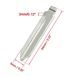 X AUTOHAUX 5 Pcs Metal Car Flip Remote Folding Key Blank Blade Replacement Uncut Silver Tone for Ford for Mercury