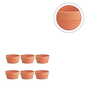 Operitacx Shallow Flower Pot 6pcs Plastic Pots for Plants Imitation Terracotta Plant Pot 12.5cm Cactus Flower Pots Succulent Planter for DIY Flower Basin