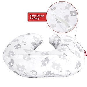 Nursing Pillow Cover Grey Elephant for Infant, Snug Fits Boppy Nursing Pillows Breastfeeding Nursing Pillow Slipcovers Super Soft for Breastfeeding Moms