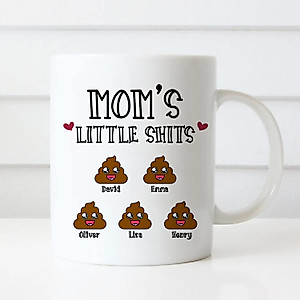 Personalized Mom Insulated Coffee Mug, Mum's Little Shit Mug, Birthday Gift Coffee Mug, Mother's Day Gift, Mum's Little Shit Cup, Funny Cup For Mom, Gift For Mum, Coffee Mug For Hot & Cold Drink Use