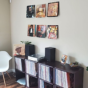 WANLIAN Vinyl Record Shelf Wall Mount 6 Pack,Clear Acrylic Album Record Holder Display Shelf,Display Your Daily Listening in Style