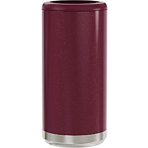 Maars Skinny Can Cooler for Slim Beer & Hard Seltzer | Stainless Steel 12oz Sleeve, Double Wall Vacuum Insulated Drink Holder - Glitter Rosewood