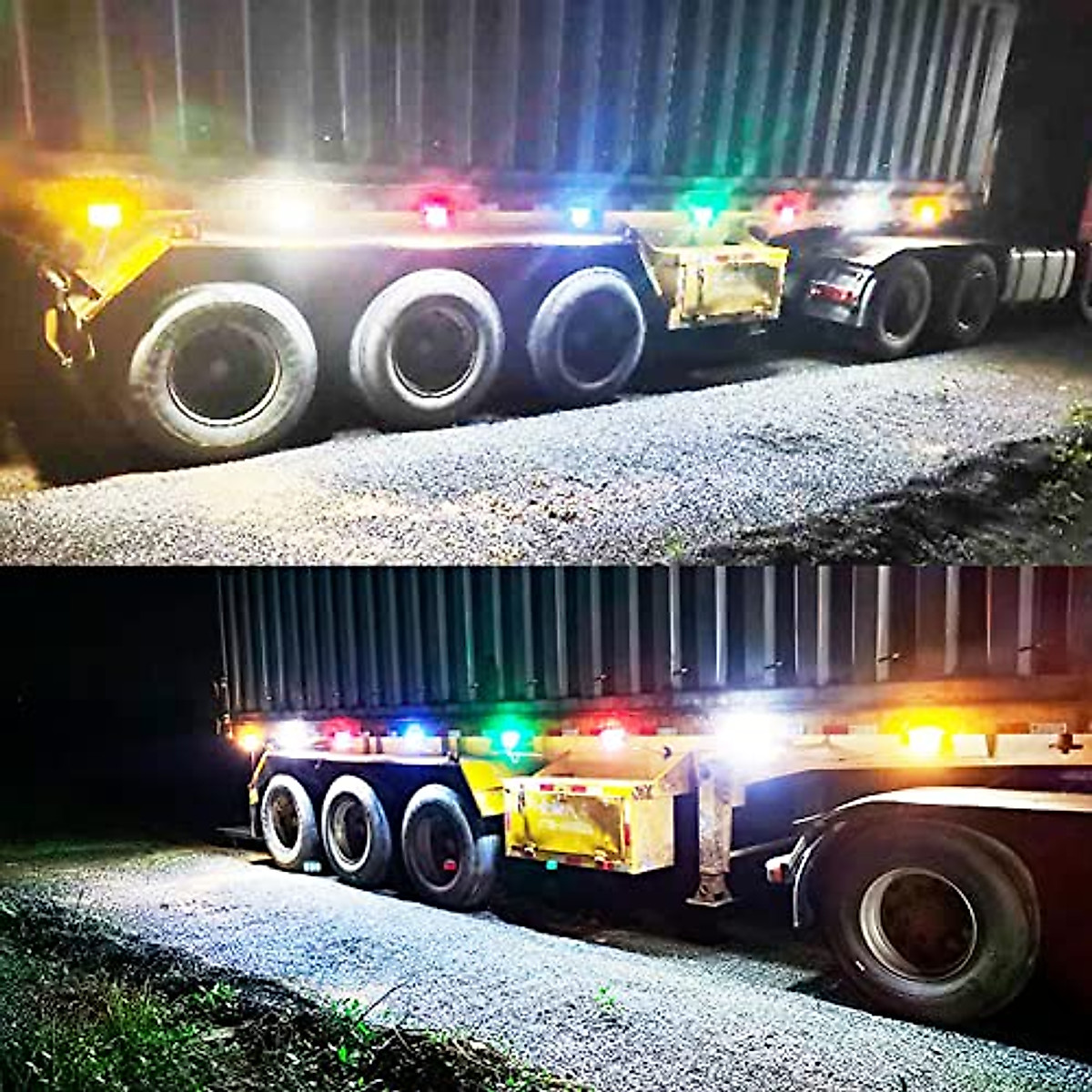 ACSUZ 2Pcs Side Marker Lights DC24V 20LED Car External Lights Squarde Warning Tail Light Auto Trailer Truck Lorry Lamps,Green