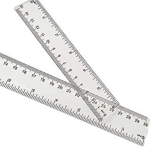 2 Pack Plastic Ruler Straight Ruler Clear See Through Measuring Acrylic Tool for Student School Office with Centimeters and Inches(6 Inch+12 Inch)