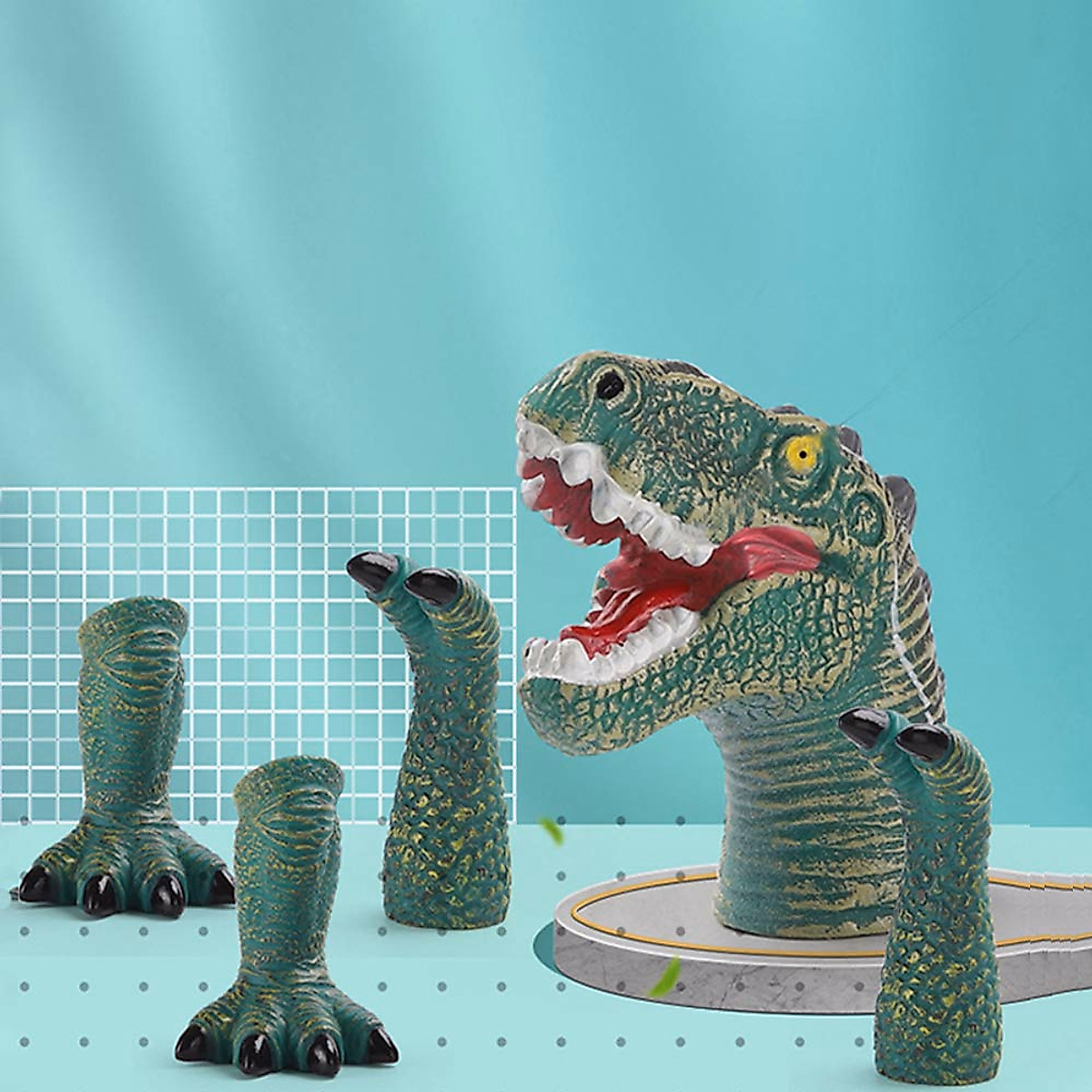 AQKILO Dinosaur Finger Puppet Set, Animals Puppet Show Theater Props, Novelty Toys Weird Stuff Gifts