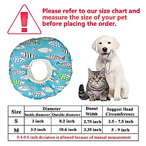 Andyrex Cat Recovery Collar Soft Adjustable - Cute Neck Cone After Surgery for Head Wound Healing Protective Cone After Surgery Elizabethan Collars for Cat and Puppy (Medium)