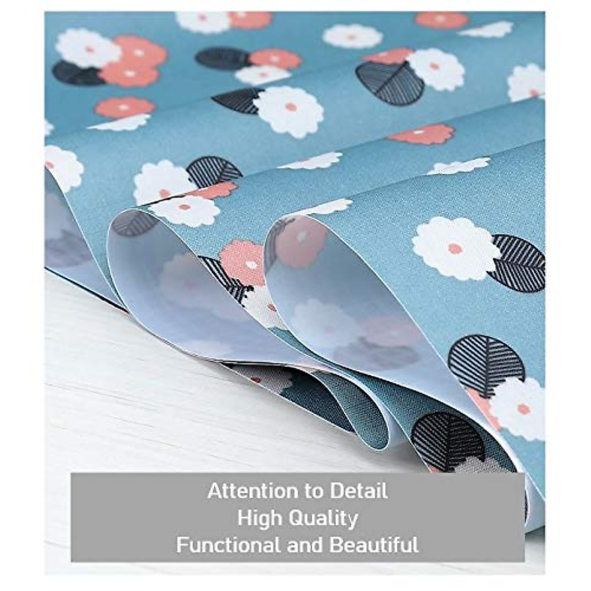 Ari Surplus 18Inches X 10FT Kitchen Liner for Cabinets, for Shelves, for Drawers Refrigerator, Non-Adhesive, Easy to wash, Waterproof and Oilproof (Blue, Flower)