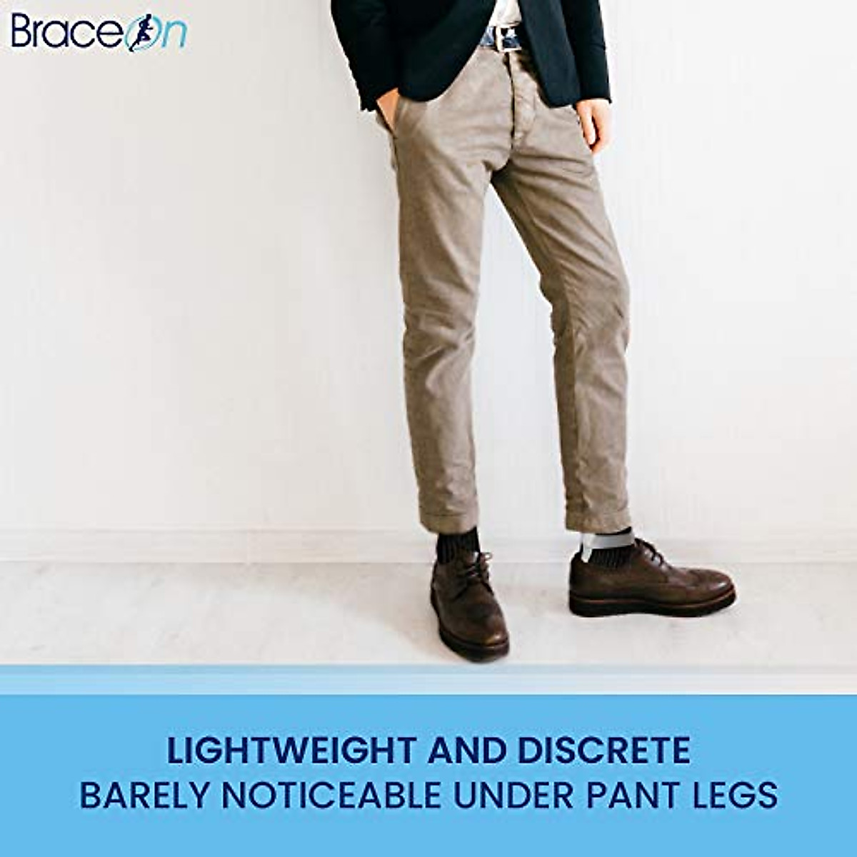 BraceOn AFO Foot Drop Brace - Swedish Drop Foot Stabilizer for Walking and Exercise, Foot and Ankle Support, Men, Left