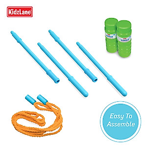 Kidzlane Bubble Wand with 24 oz of Mixed Giant Bubble Solution | Giant Bubble Wands for Kids | Outside Toy Big Bubble Maker | Bubble Toys for Outdoor Play Ages 3plus