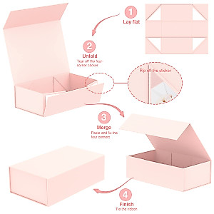 MOZRRO Gift Box with Lids, 9.85 x 5.95 x 3.15 In Magnetic Closure Gift Boxes for Gift Packaging, Gift Box for Christmas,Mothers Day,Fathers Day,Graduations,Weddings,Birthdays Gifts