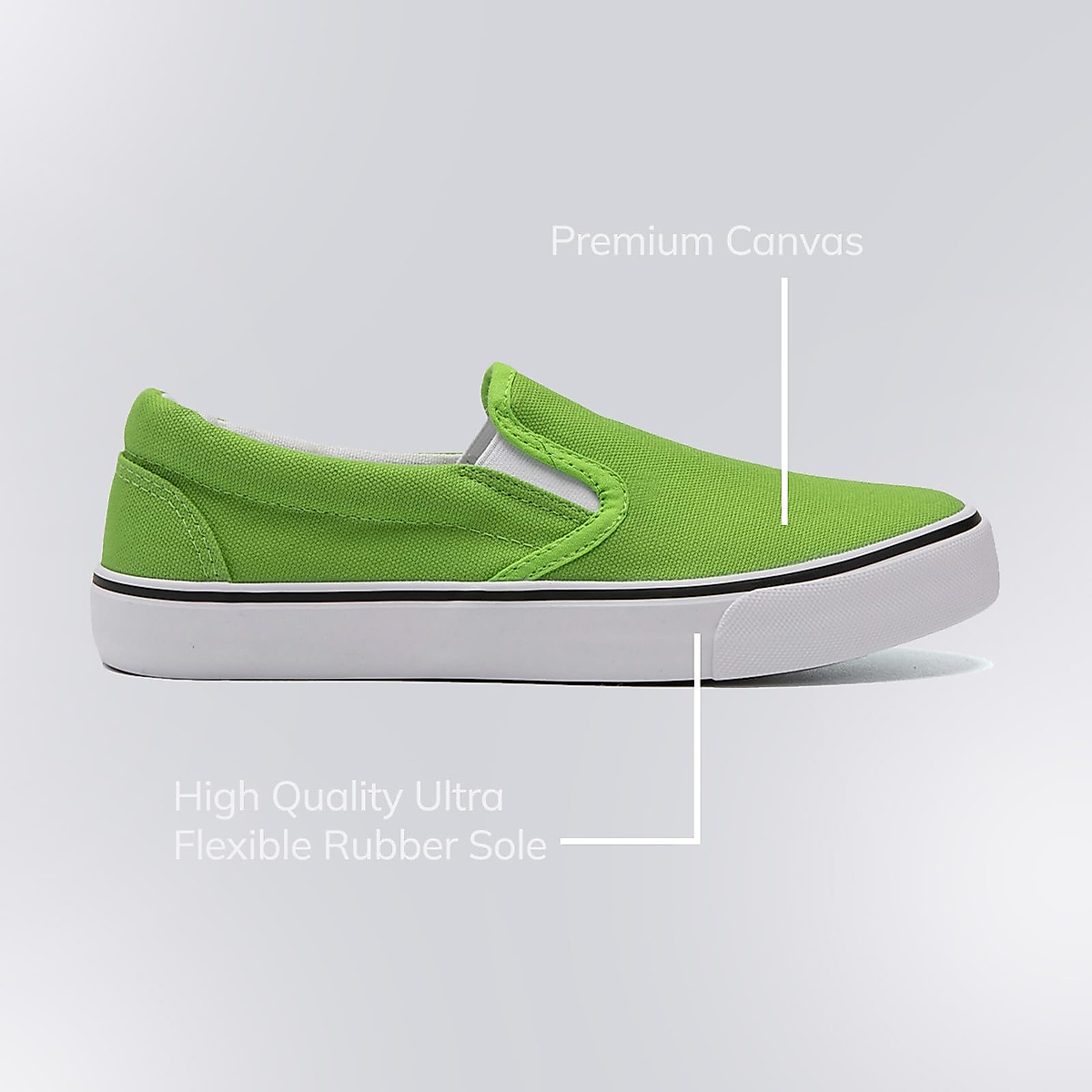Low-Top Slip Ons Women's Fashion Sneakers Casual Canvas Sneakers for Women Comfortable Flats Breathable Padded Insole Slip on Sneakers Women Low Slip on Shoes (Light Green, Numeric_9)