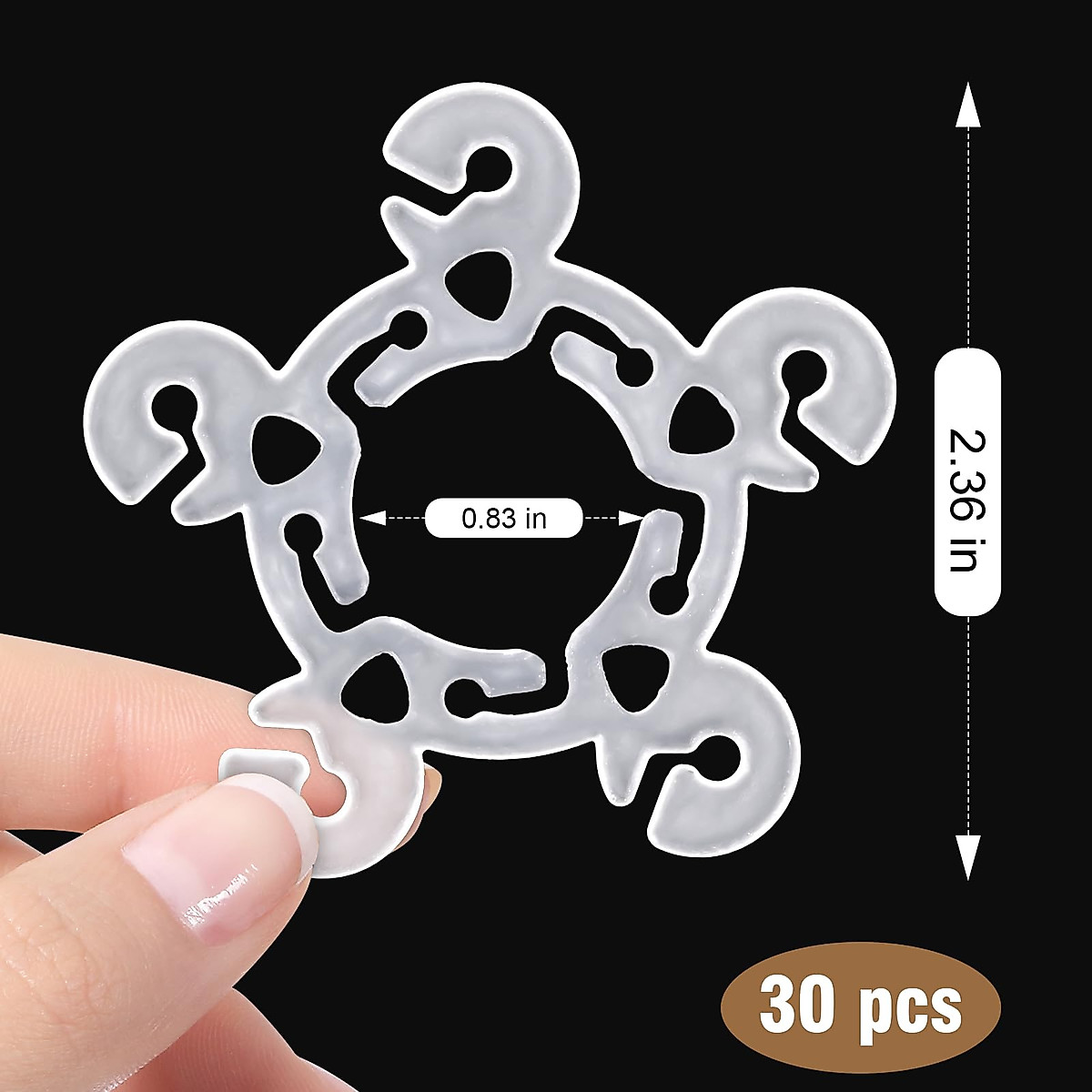 Eduftis 30Pcs Balloon Clips for Balloon Arch, White Balloon Connectors Clip Holders, Balloon Arch Column Stand for Birthday Wedding Baby Shower Party Decorations