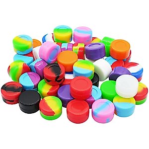 Pearwell 5ml Silicone Wax Containers Concentrate Sealed Oil Non-stick Jars (10) Multicolor