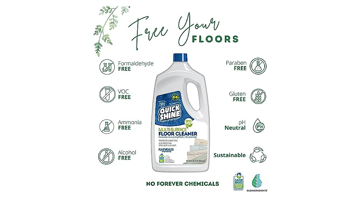 Quick Shine Multi Surface Floor Cleaner – Plant-Based, Streak-Free Cleaning