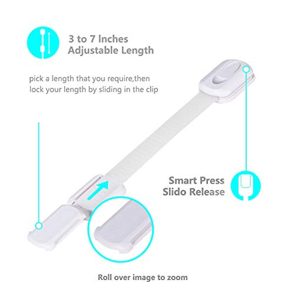 Child Safety Locks Cabinet Lock (5 Pack) Adjustable Baby Lock is Suitable for refrigerators, Drawers, cabinets, etc, Toilet lids, Doors,Without Drilling Sticky Child Locks