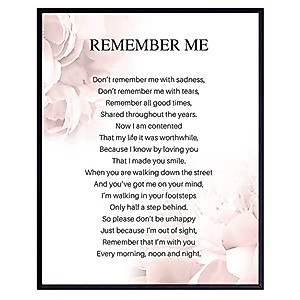 Memorial Remembrance Gift for Loved Ones - Encouragement Gift for Cat, Dog, Pet Owners - Sentimental Remember Me Wall Art, Room Decor, Home Decoration - 8x10 Floral Poster Photo Set UNFRAMED