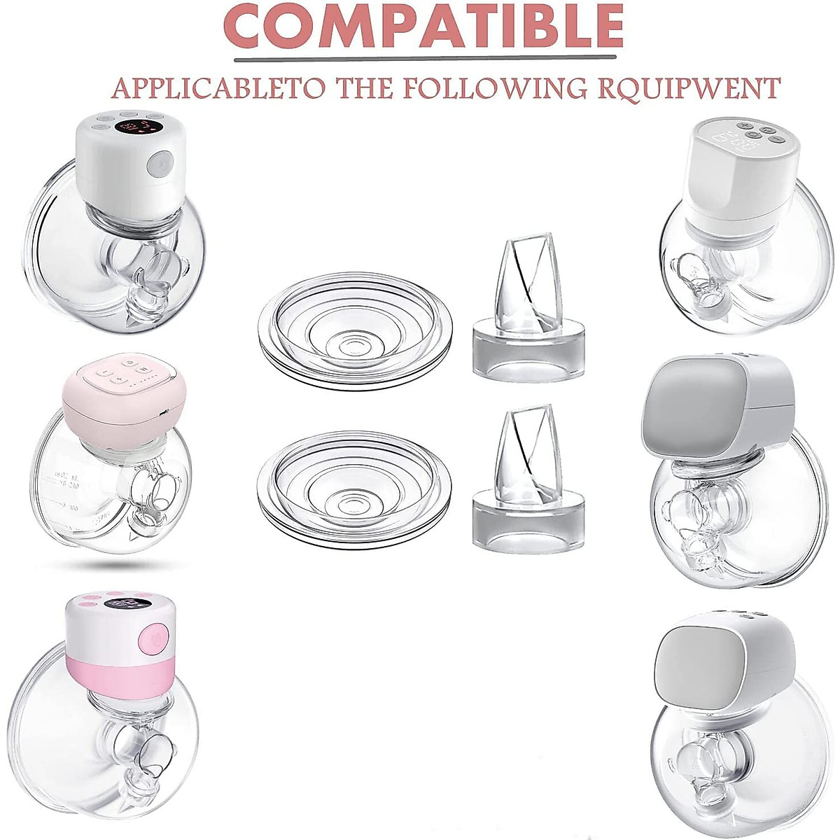 NAGRAN Duckbill Valves & Silicone Diaphragm for S9/S10/S12,Wearable Breast Pump Universal Duckbill Valve and Silicone Diaphragm Accessories (4 Piece Set)