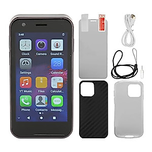 Airshi Small Mobile Phones Dual Card Dual Standby 5MP Front 13MP Rear Camera 4G Mini Phone 2000mAh for Home (Black)