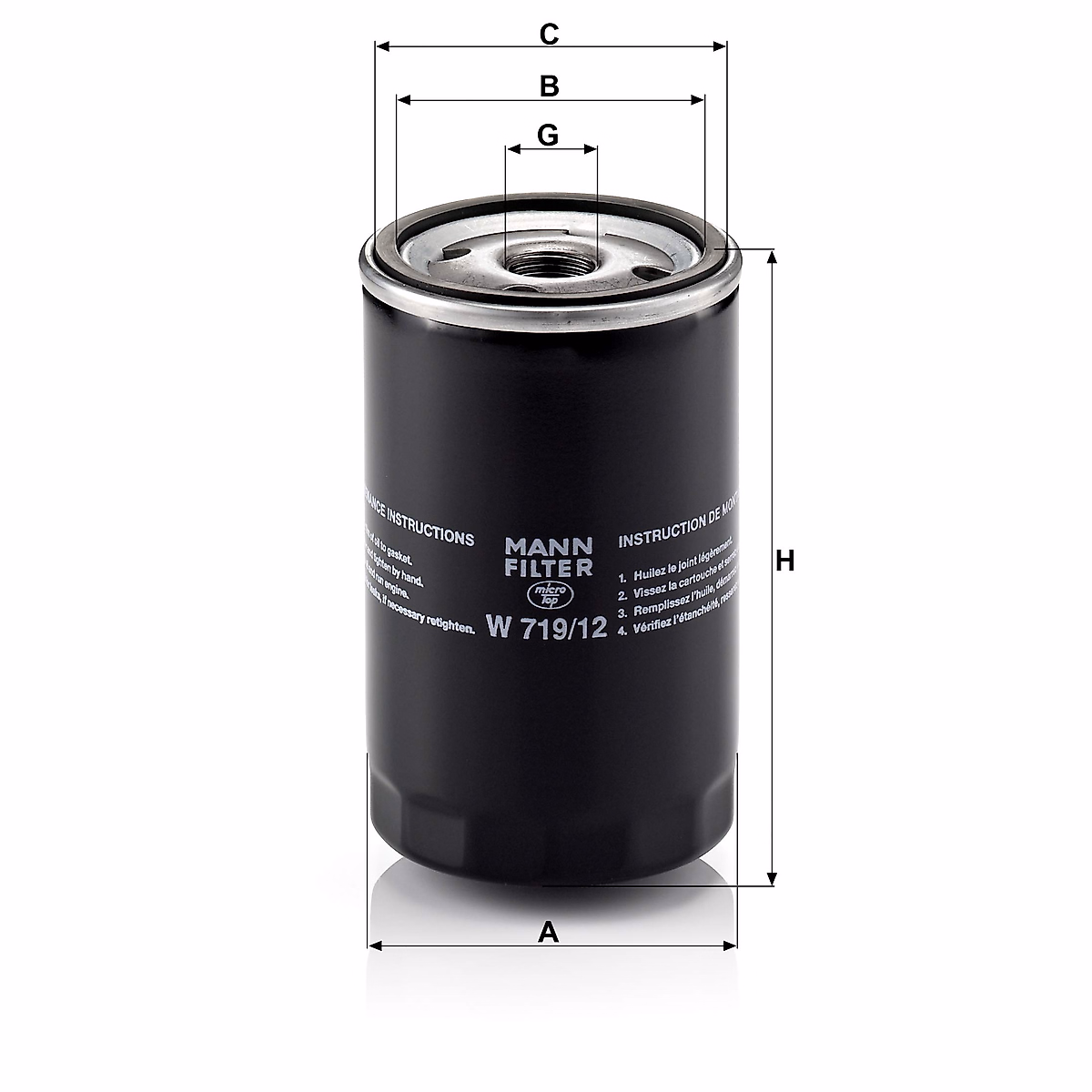 Mann-Filter W 719/12 Spin-on Oil Filter