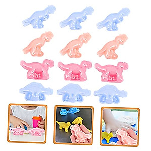 TOYANDONA 12pcs Dinosaur Clip Mold Cookie Dough Arts and Crafts for Kids Tools for Kids Dough Molds for Kids Pie Crust Dough Toys Dinosaur Dough Set for Kids Modeling Clay Mold Dinosaur Mold