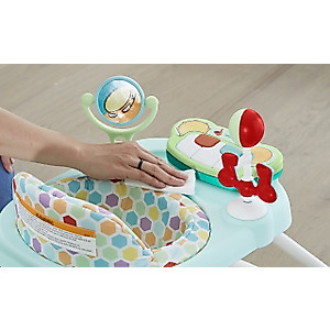 Kolcraft Tiny Steps Groove 3-in-1 Infant and Baby Activity Push Walker with Steel Base, Removable Piano-Toy, Seated or Walk-Behind for Baby Girl or Boy - Honeycomb