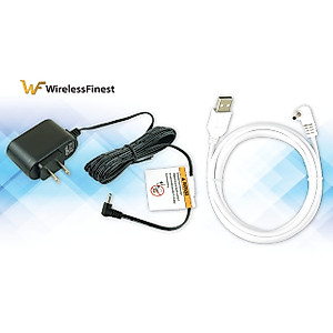 WirelessFinest Power Supply Home Charger Adapter Replacement for Infant Optics Model DXR8 Pro ONLY Baby Infant Monitor and Video Camera 10FT Long Cable Cord + USB Cable. NOT for DXR8