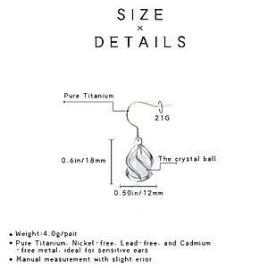 TGNEL Spiral Ball Titanium Dangle Earring Charms, Fashion Simulated Opal Drop Earrings Titanium Earrings for Women Sensitive Ear