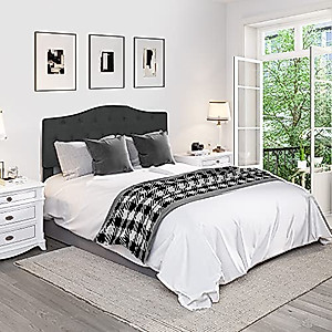 YITAHOME Upholstered Headboard, Linen Tufted Upholstered Headboard with Diamond Tufted, Headboards for Full/Queen Size Bed - Grey