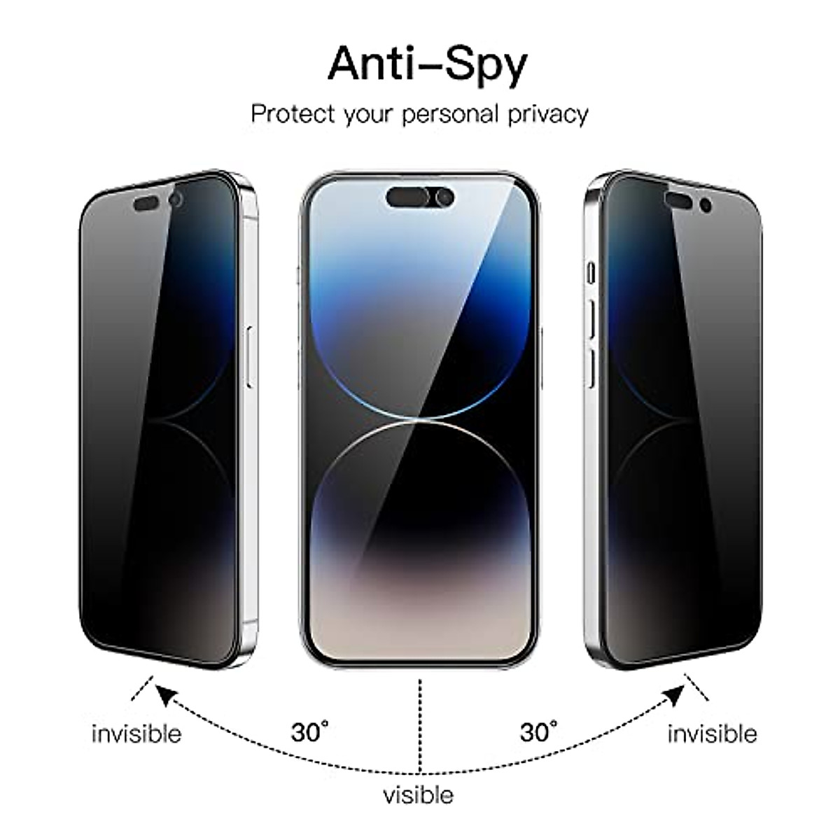 JETech Privacy Full Coverage Screen Protector for iPhone 14 Pro Max 6.7-Inch (NOT FOR iPhone 14 Pro 6.1-Inch), Anti-Spy Tempered Glass Film, Edge to Edge Protection Case-Friendly, 2-Pack