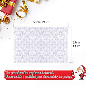 FEPITO 100 Sheets Silver Snowflake Wrapping Paper Big Size Christmas Tissue Paper for DIY and Craft, Gift Bags Decorations (14 x 20 Inch)