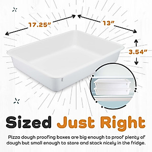GSM Brands Pizza Dough Proofing Box - Stackable Commercial Quality Trays with Covers (17.25 x 13 Inches) - 2 Trays and 2 Covers