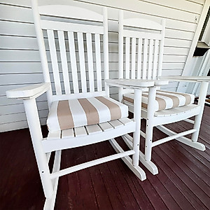 Island Umbrella NU6932 Outdoor Seat Cushion, Champagne Stripe