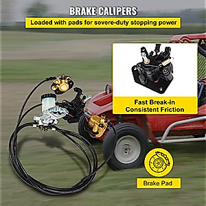 Vevor Go Kart Brake Master Cylinder Kit Go Kart Hydraulic Brake Kit Universal Go Karts Brake Kit Kandi Complete Including Master Cylinder, Hose, Caliper, Pad for 150cc : Automotive