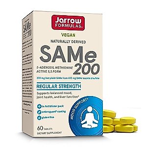 Jarrow Formulas Same 200 mg - 60 Tablets - Highest Concentration of Active S,S Form - Supports Joint Health, Liver Function, Brain Metabolism & Antioxidant Defense - 60 Servings