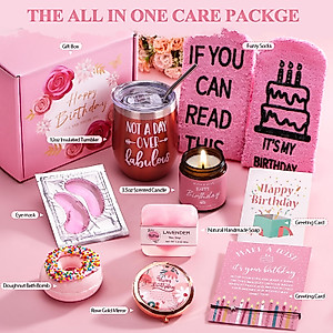 Birthday Gifts for Women, Happy Birthday Bath Set Relaxing Spa Gift Baskets Ideas for Her, Self Care Gifts for Women, Sister, Friends, Coworker, Unique Gifts for Women Who Have Everything