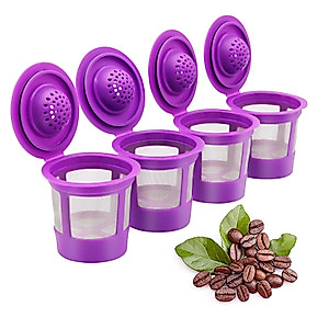 Reusable K Cups for Keurig 1.0 & 2.0 Brewers, Stainless Steel Refillable Mesh Filter, Eco-Friendly Coffee Pods (Pack of 4)