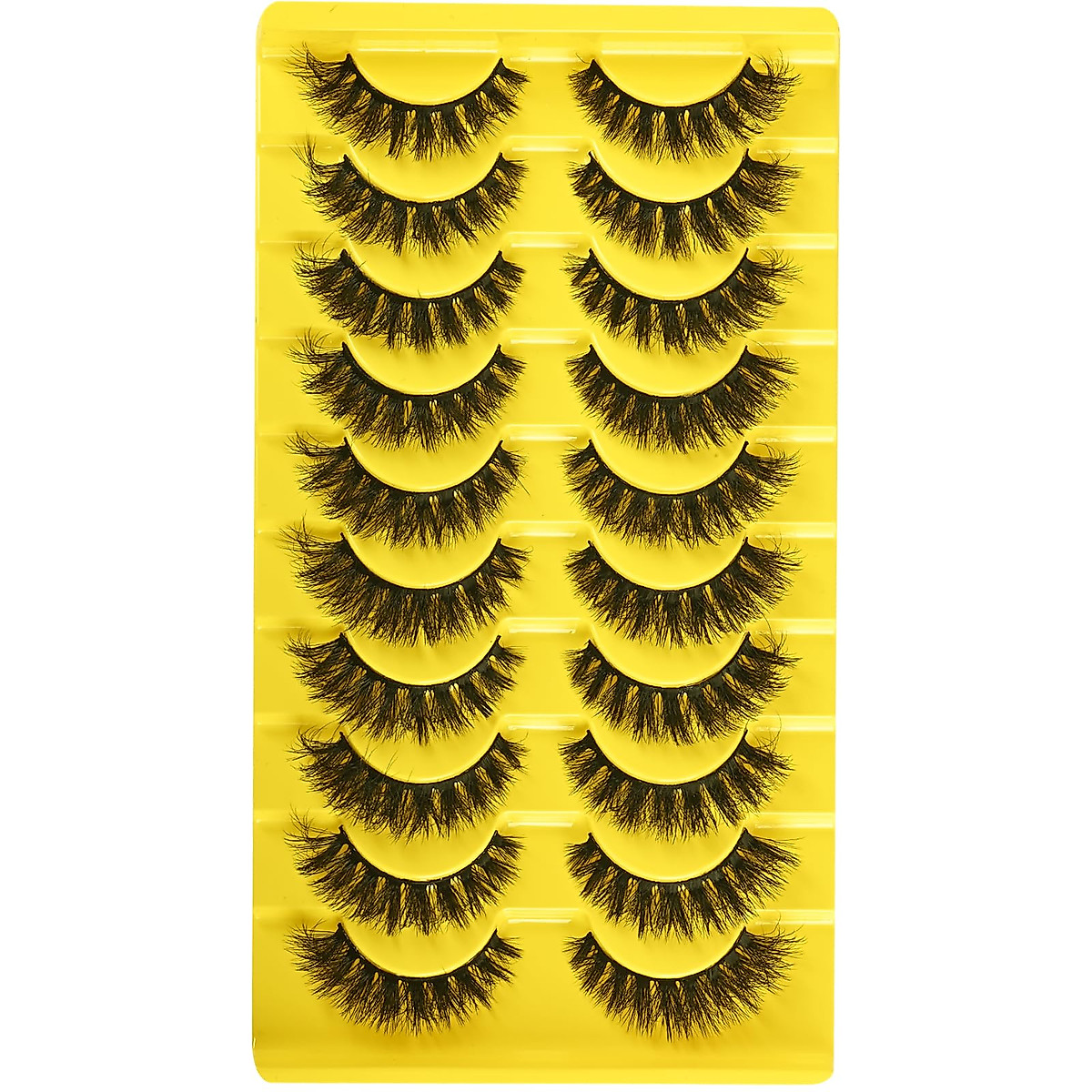 QUNETY Cat Eye Lashes Fluffy Mink Lashes Wispy 8D Natural False Eyelash Fake Eyelashes Short Strip Lashes 10 Pairs Pack (A-14mm Cat Eye)