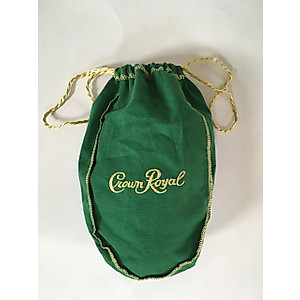Pack of 10 Green Crown Royal Bags w/Gold Drawstrings from 1 Liter Bottles (9 inch x 5.5 inch) for Gift Bags, Carrying Card Games or Dice Bulk Fabric for quilting sewing or crafts (10)