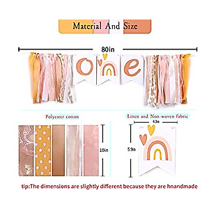 Bohemian Party Rainbow Birthday Banner -1st birthday high chair bunting decoration, silent and neutral modern girl, smash cake props, photographer photo props. (Bohemian Rainbow)
