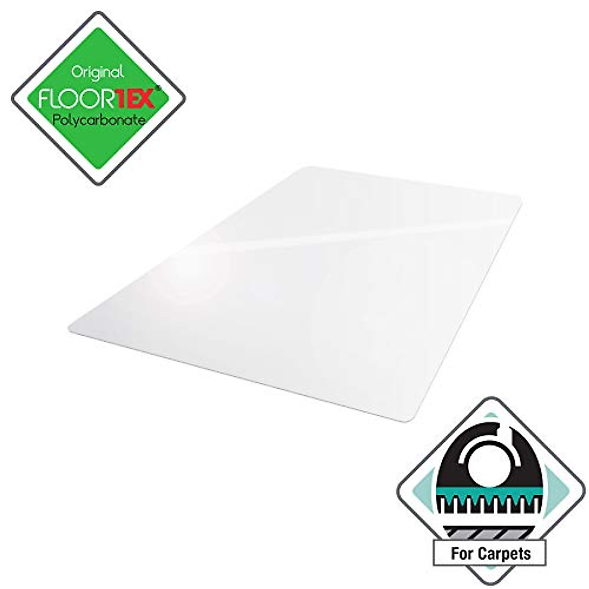 Floortex EC118927ER Cleartex Ultimat Chair Mat for High Pile Carpets, 35 x 47, Clear