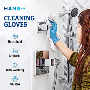 Hand-E Touch Blue Nitrile Disposable Gloves X Small 100 Count - Latex Free Medical Exam Gloves, Powder Free Food Safe Cooking Gloves