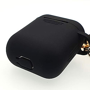 Silicone Skin and Cover Case Adorable Anti-Loss Replacement Fits for Apple AirPods 2/1 Charging Case Drop Proof Airpod Case with Elegant Fluffy Heart Shaped Fur Ball Dream Catchers Keychains