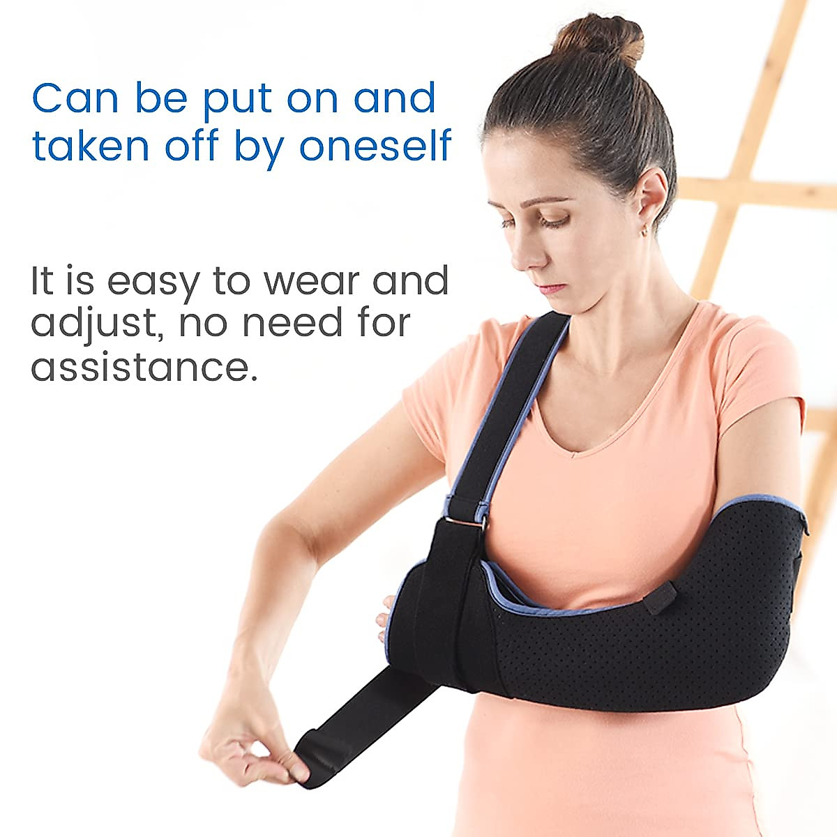 VELPEAU Medical Sling Immobilizer - Rotator Cuff Support Brace - Comfortable for Shoulder Injury, Left and Right Arm, Men and Women, for Broken, Dislocated, Fracture, Strain (Large)