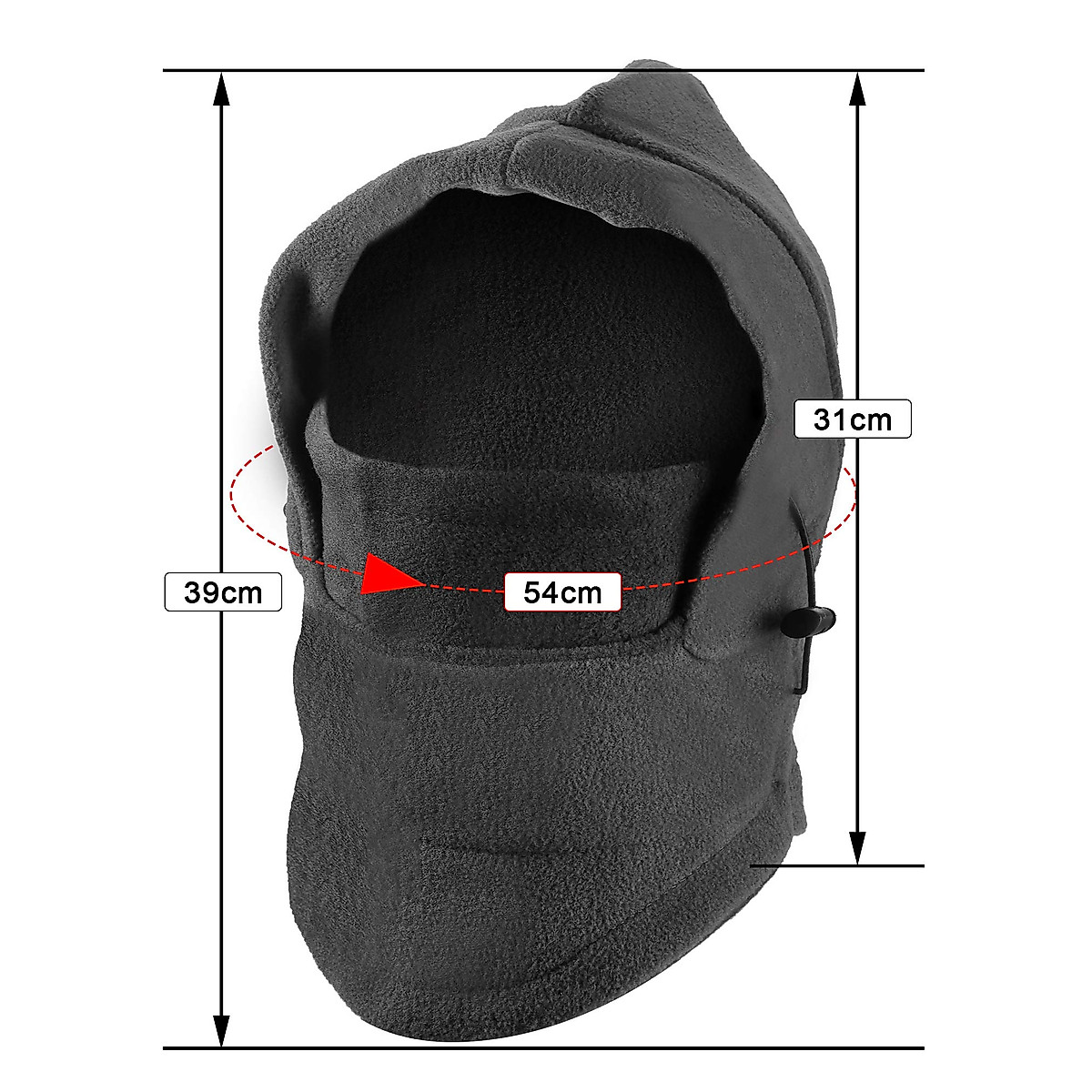 4 Pieces Kids Balaclava Hat Fleece Winter Ski Mask Double Warmer Face Cap (Black, Red, Grey, Blue)