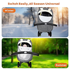 Car Seat Cover Baby Winter Baby Car Seat Cover for Boy Girl Newborn Zipper Peeping Baby Seat or Stroller - Infant Car Seat Covers with Keeping Warm & Cozy (Grey)